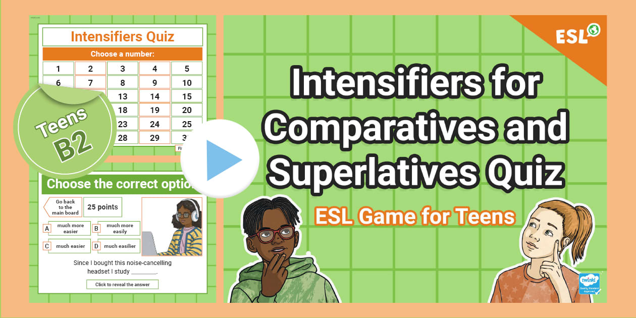 Intensifiers Quiz for Comparatives & Superlatives