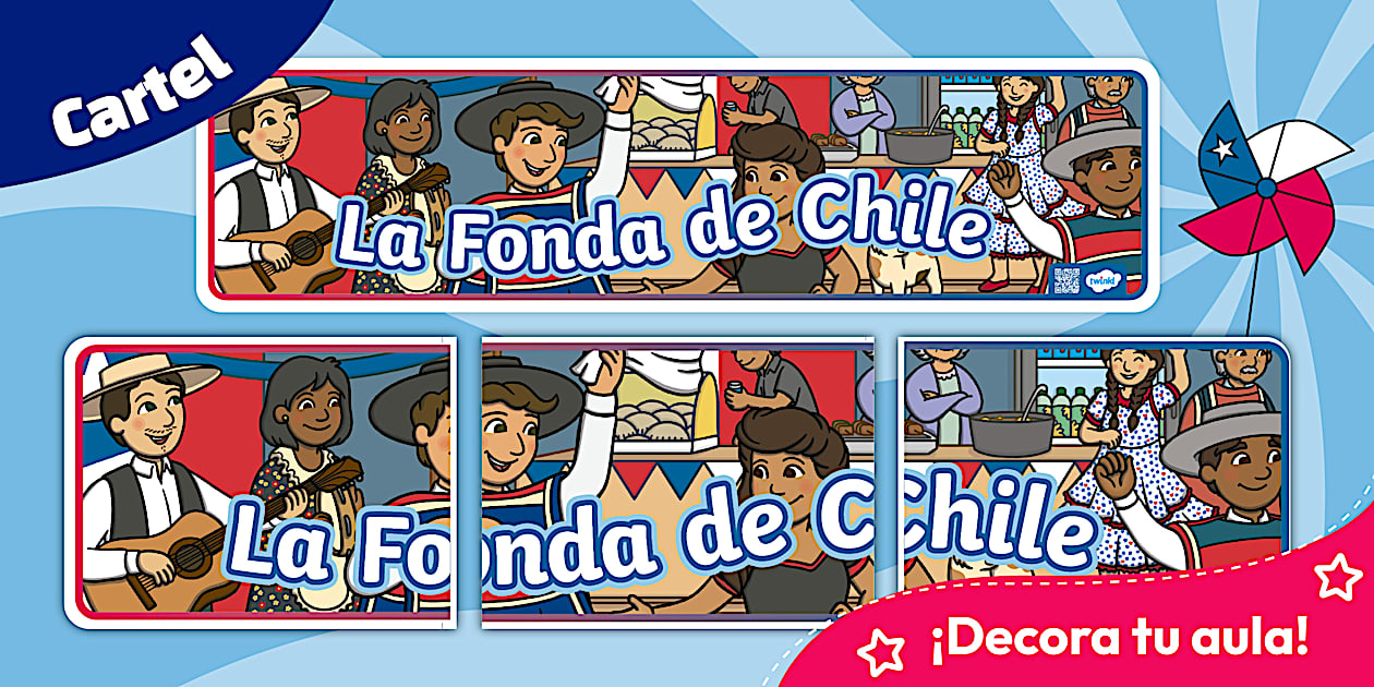 Decoración de Fiestas Patrias: Cartel de fonda para niños