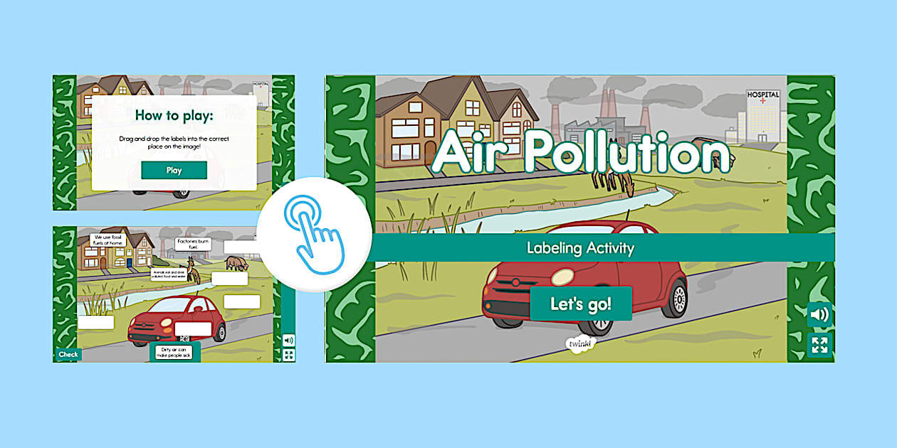 Air Pollution Interactive Labeling Activity for K-2nd Grade