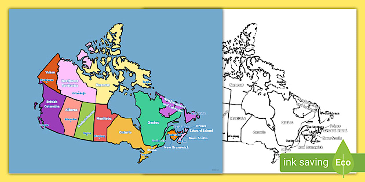 Map of Provinces and Capitals of Canada | Twinkl Geography