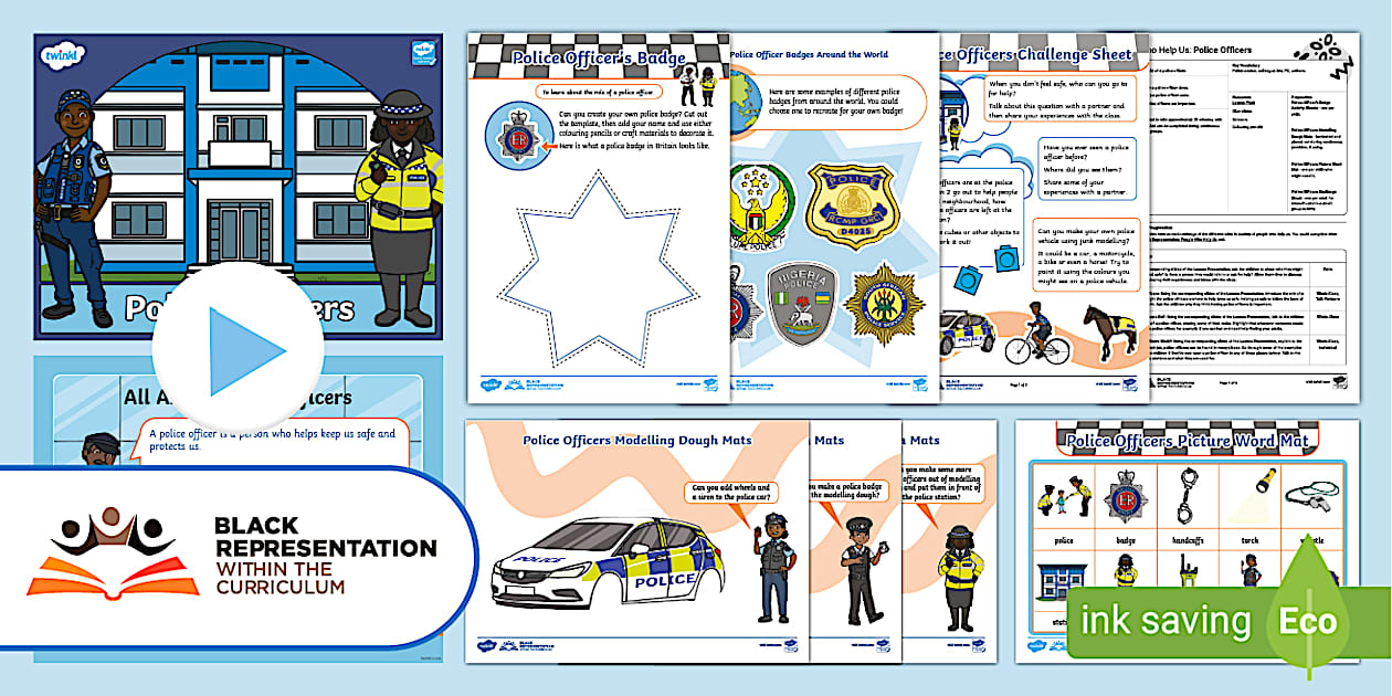 Kindergarten People Who Help Us: Police Officers - Twinkl