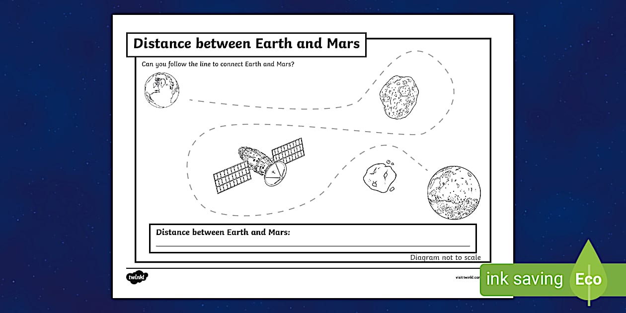 Distance From Earth to Mars Tracing Activity (Teacher-Made)