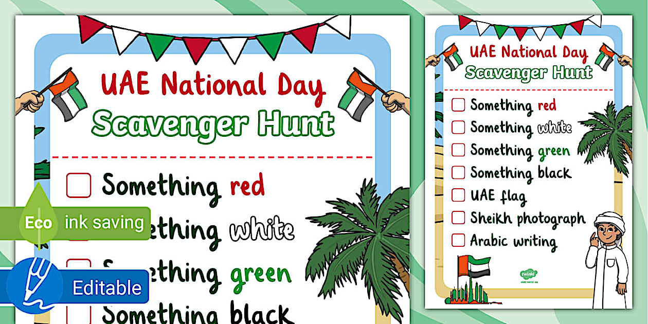UAE National Day Scavenger Hunt (teacher made) - Twinkl