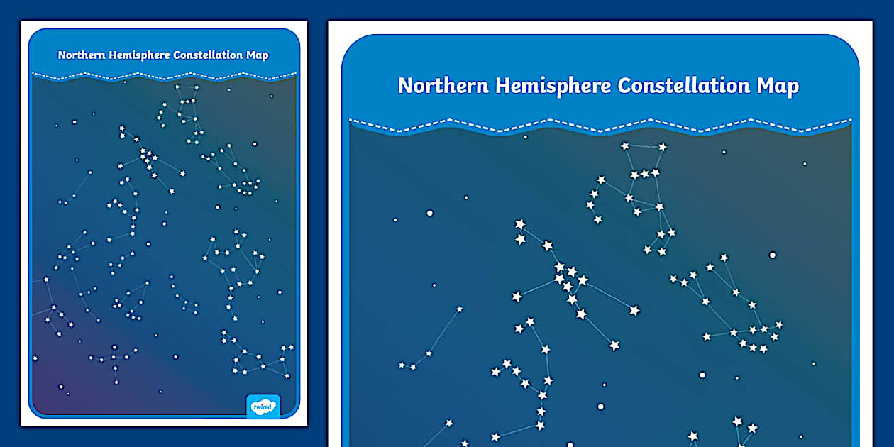 Northern Hemisphere Constellation Map - Twinkl - KS1
