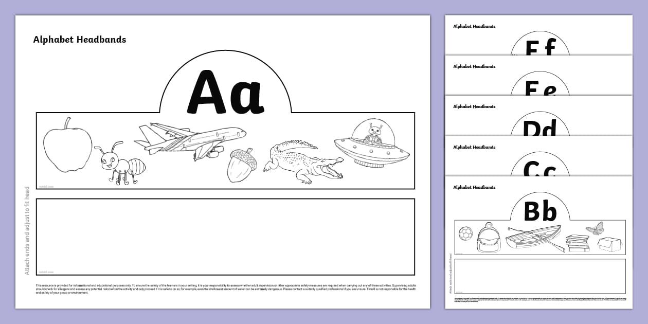 Alphabet Headbands (teacher made) - Twinkl