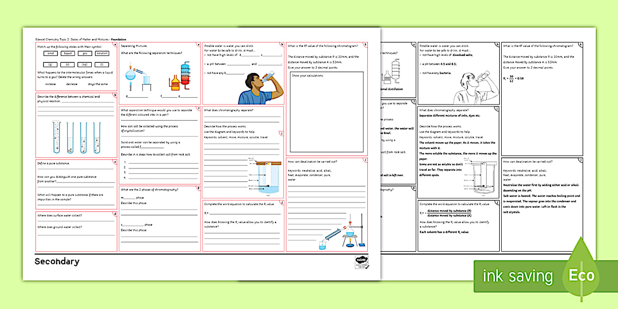 Edexcel GCSE Chemistry Topic 2: States of Matter Foundation Revision ...