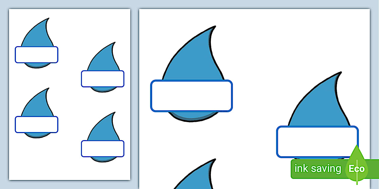 Raindrop Name Labels (teacher made) - Twinkl