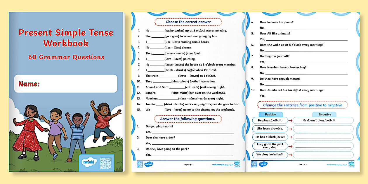 Present Simple Tense Workbook (Teacher-Made) - Twinkl