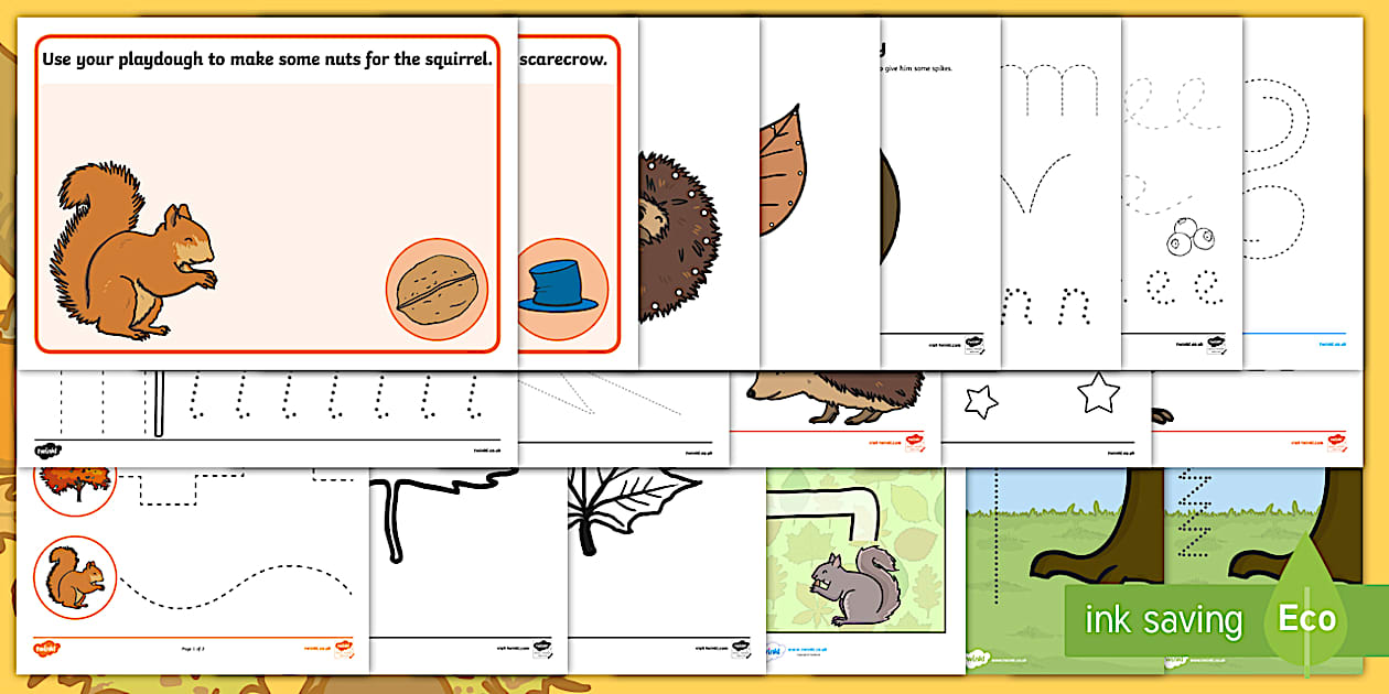 Cutting Sticking Activities Autumn | Fine Motor | Twinkl