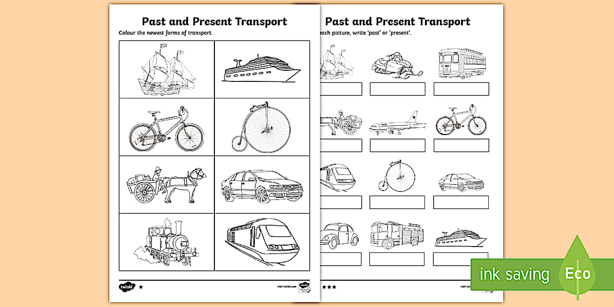 Transport In The Past And Present Worksheet (teacher made)