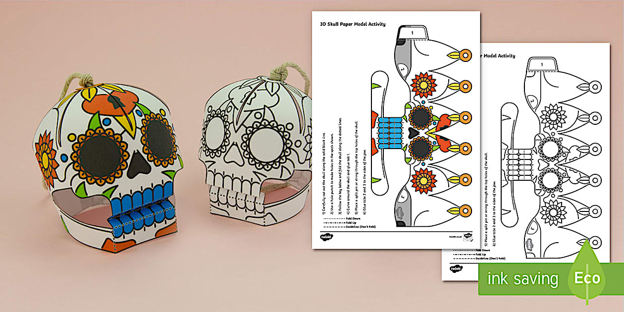3D | Sugar Skull Craft | Day of The Dead (teacher made)