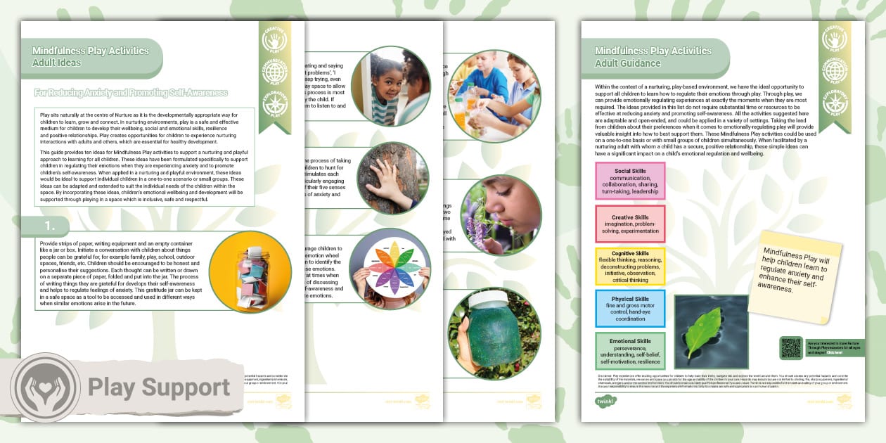 Mindfulness Play Activities Adult Ideas (teacher made)