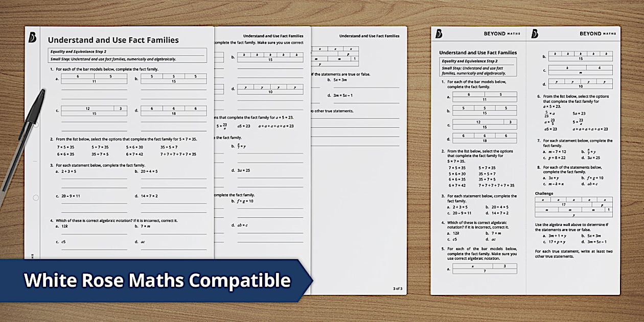 👉 Understand and Use Fact Families (teacher made)