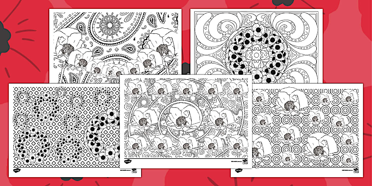 Poppy Mindful Colouring Sheets
