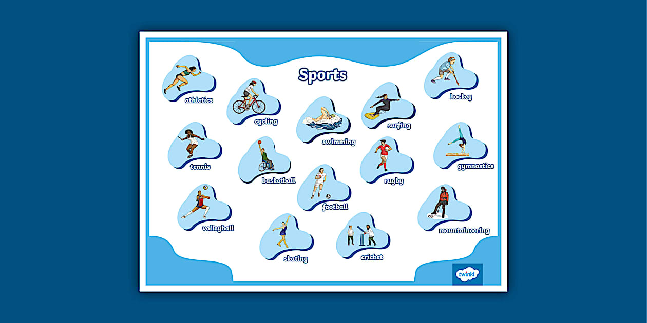 Sports Word Mat - Twinkl - PE (teacher made) - Twinkl
