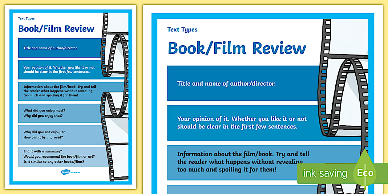 Editable Text Types Guide Book or Film Review Display Poster