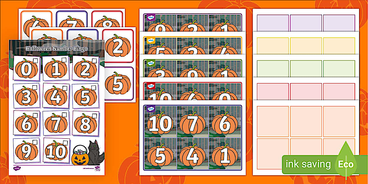 Halloween Number Bingo (0-10) (Teacher-Made) - Twinkl