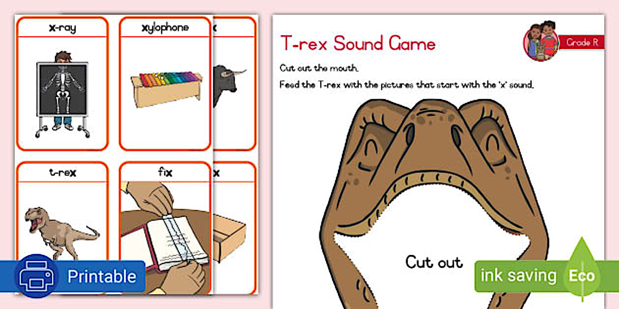 Gr. R Phonics Printable Game: X Sound