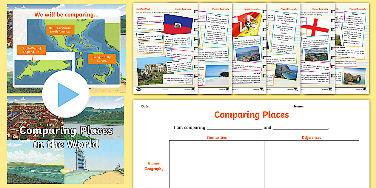 KS2 Geography Comparing Places Lesson Teaching Pack - compare