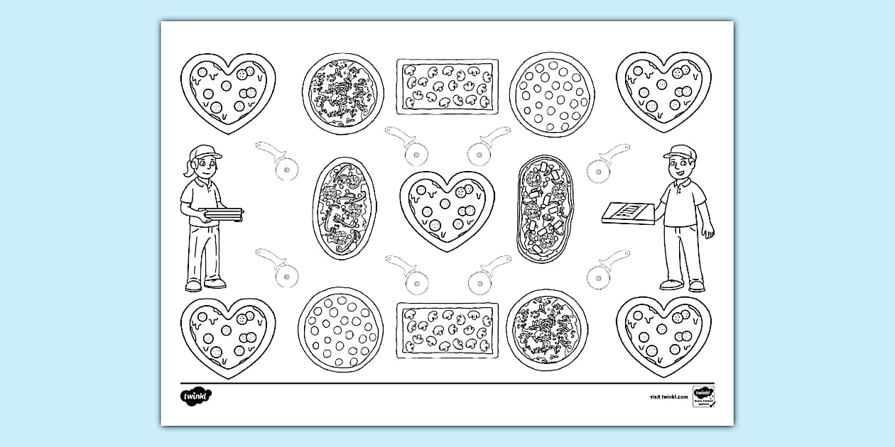 Pizza Doodle Colouring Page (teacher made) - Twinkl