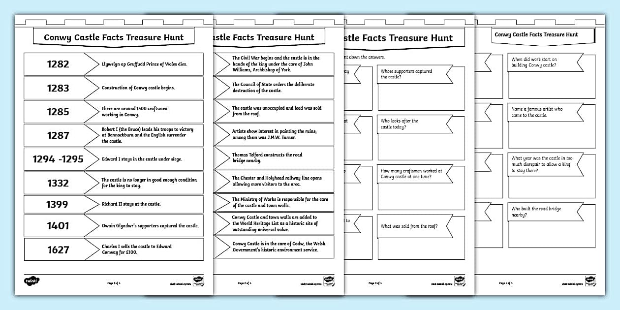Conwy Castle Facts Treasure Hunt (teacher made) - Twinkl