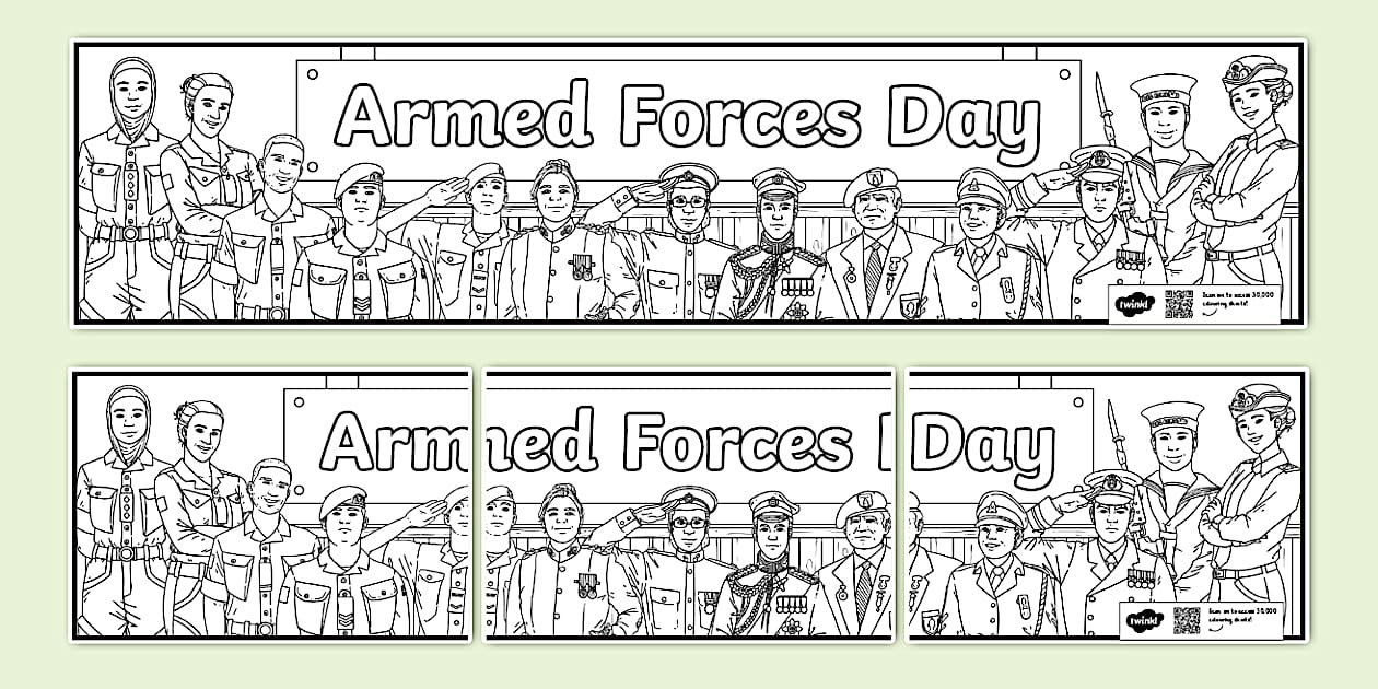 Armed Forces Day Colouring Display Banner (teacher made)