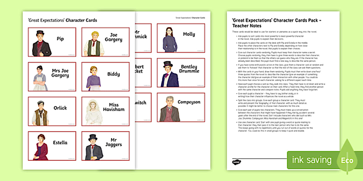 GCSE Great Expectations Character Cards Pack - Twinkl