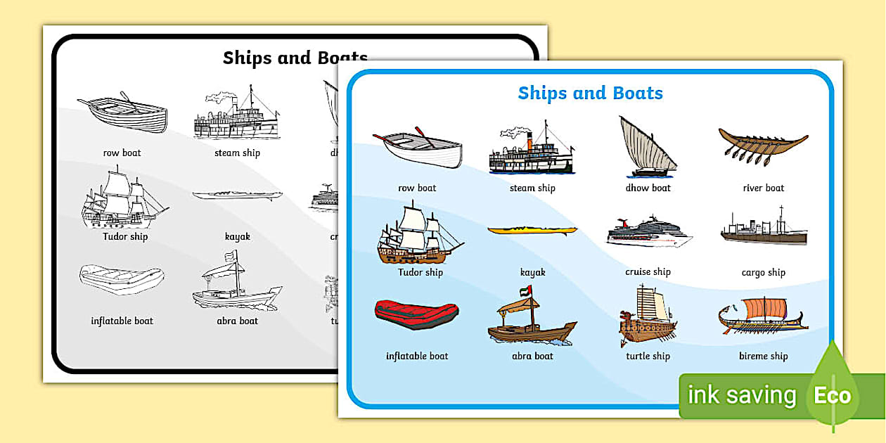 Ships and Boats Word Mat (teacher made) - Twinkl