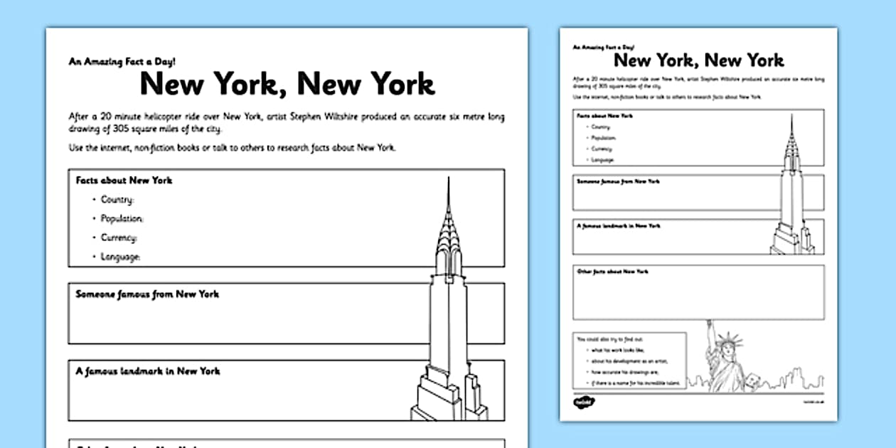 New York, New York Worksheet / Worksheet (Teacher-Made)