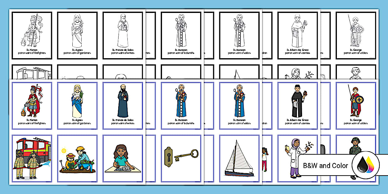 Patron Saint Matching Cards (teacher made) - Twinkl