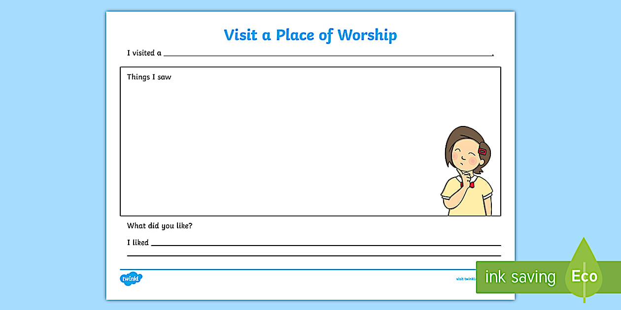 Visit a Place of Worship Worksheet (teacher made) - Twinkl