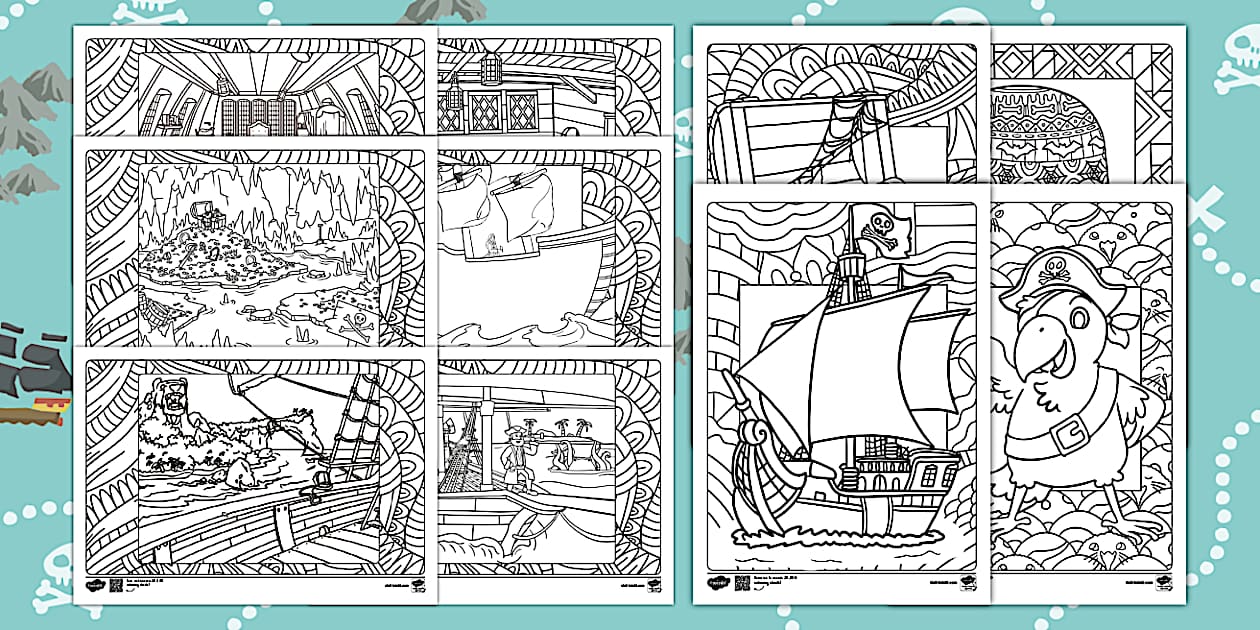 Pirate-Themed Mindfulness Colouring Pages (teacher made)