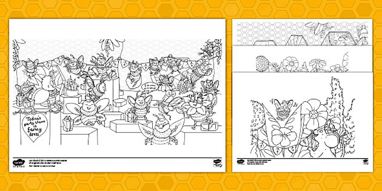 Every Bee's Birthday Colouring Pages (teacher made) - Twinkl