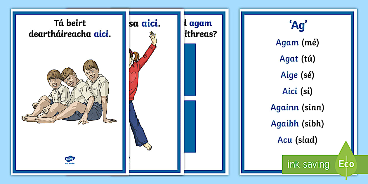 Réamhfhocal 'Ag' A4 Display Poster Gaeilge