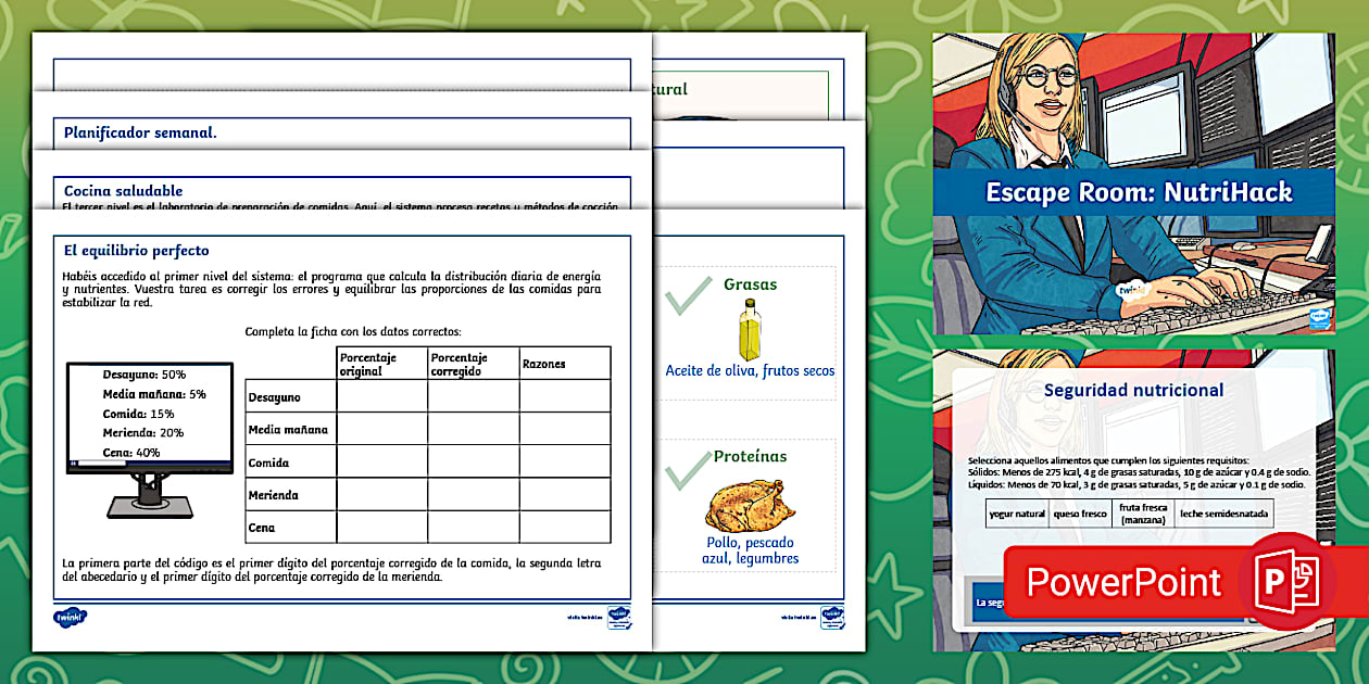 Escape room: Nutrihack - El código saludable (teacher made)