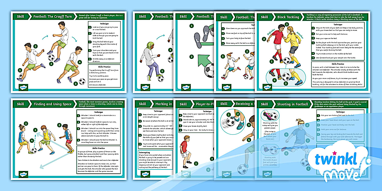 Fun Football Drills Teaching Card Pack - KS2 (teacher made)