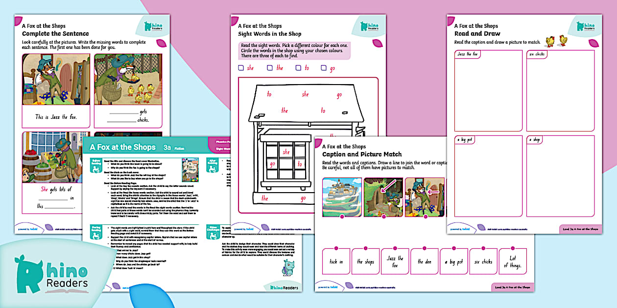 Level 3a A Fox at the Shops: Guided Reading Pack - Twinkl