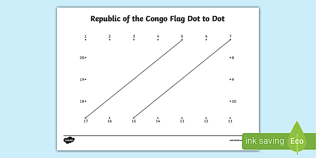 Republic of the Congo Flag Dot to Dot Worksheet | Twinkl