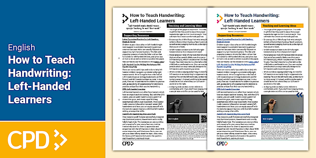 How to Teach Handwriting: Left-Handed Learners - Twinkl