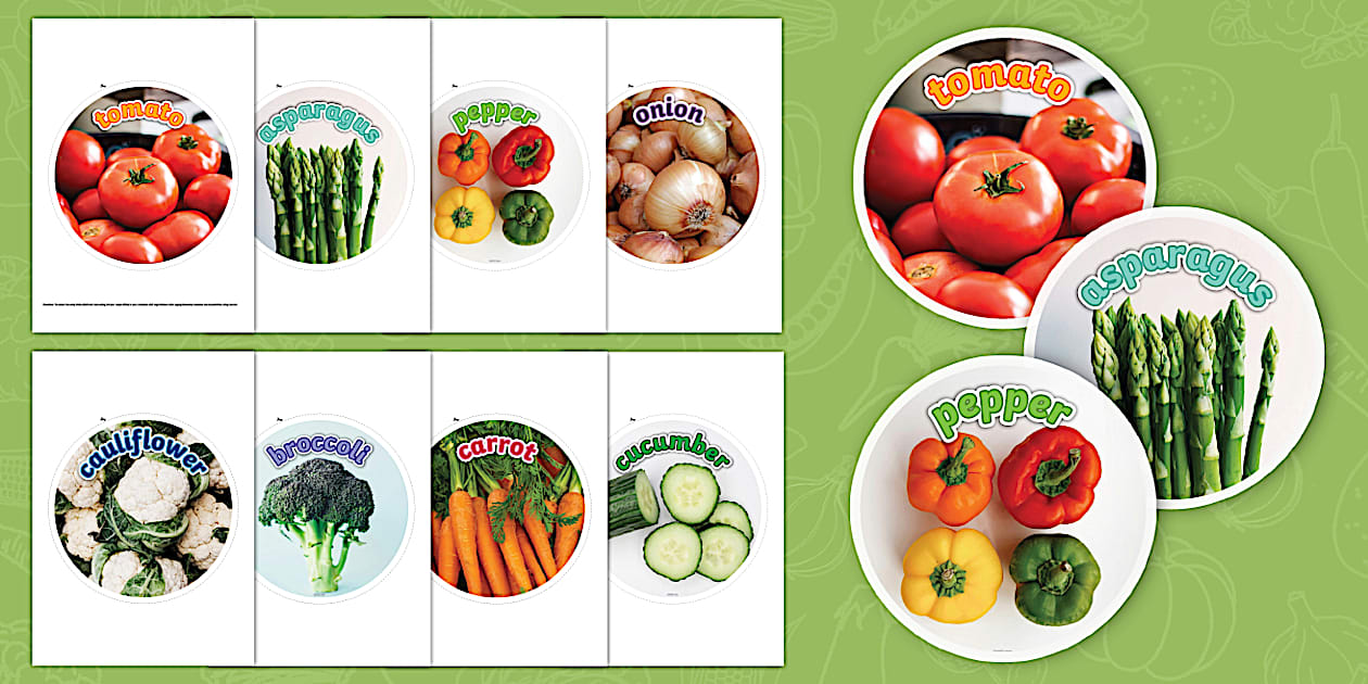 Vegetables Circle Display Photo Cut-Outs (teacher made)