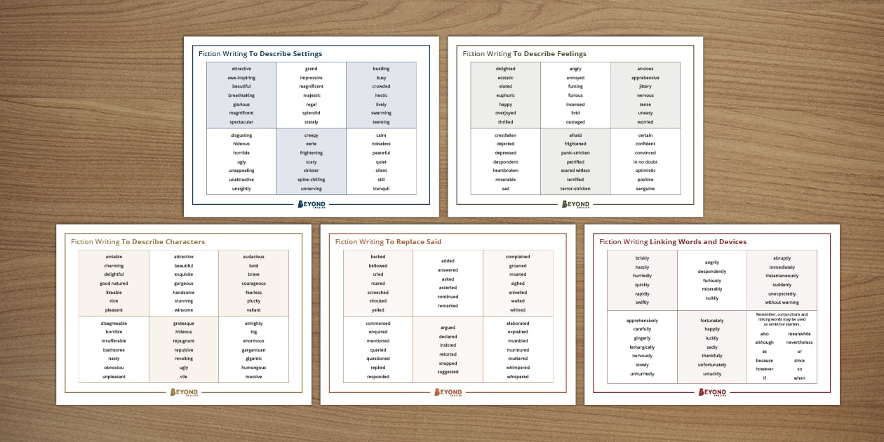 Fiction Writing - Expanding Vocabulary Word Mats - Twinkl