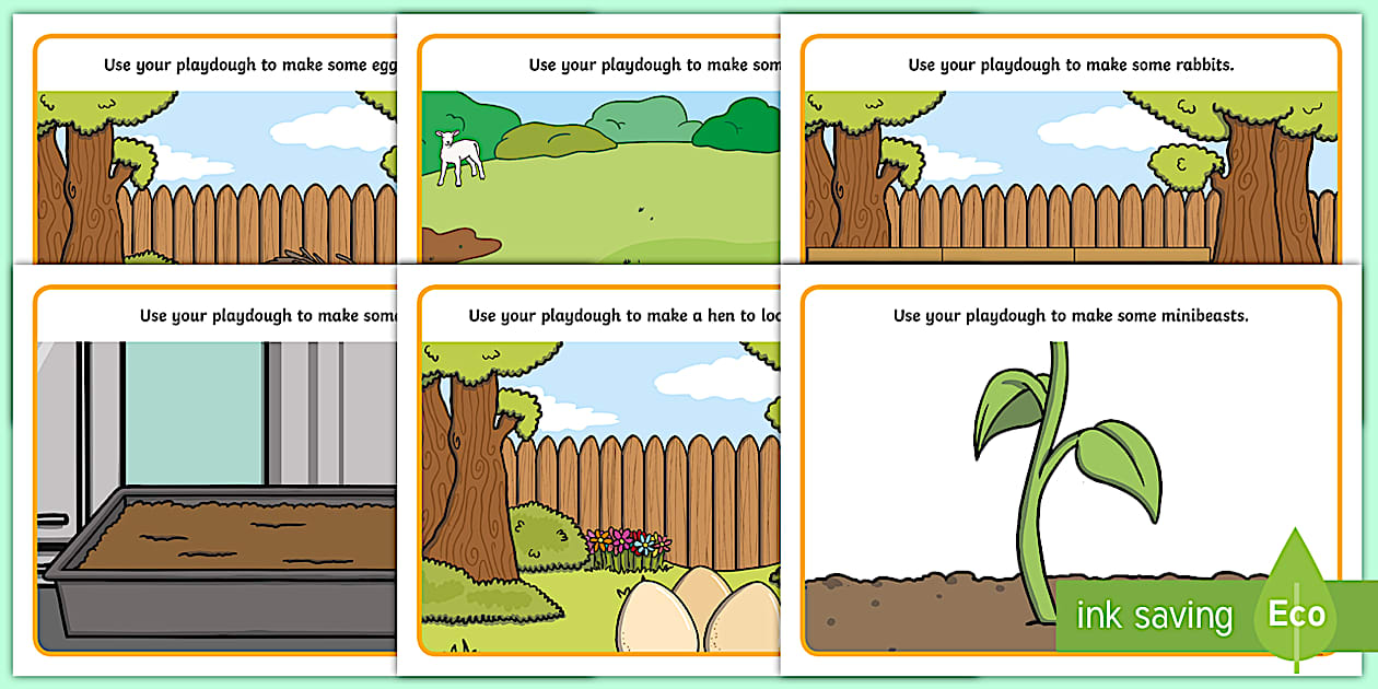 Editable Spring Aistear Modelling Dough Mats - Twinkl