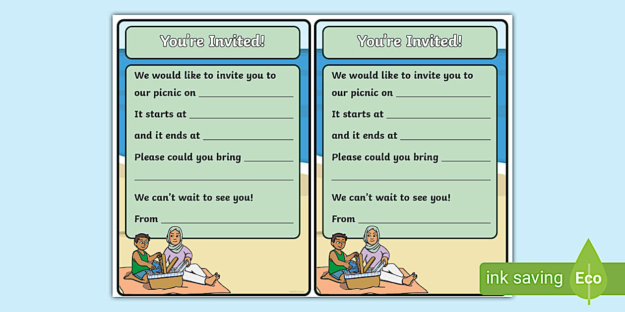 Picnic Invite Template (teacher made) - Twinkl