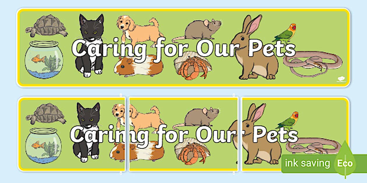 Caring for Our Pets Display Banner (teacher made) - Twinkl