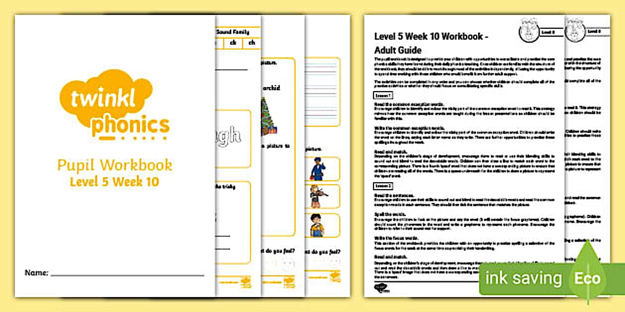 'ch' saying /sh/ and /c/ Level 5 Week 10 Phonics Workbook