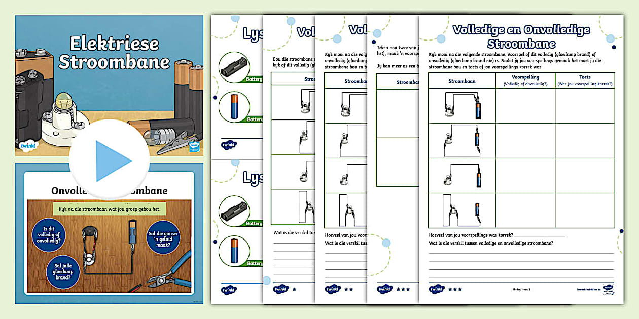 Elektriese Stroombane PowerPoint en Aktiwiteit - Twinkl