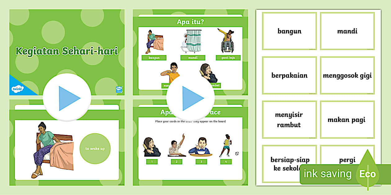Daily Routines PowerPoint - Indonesian - Twinkl