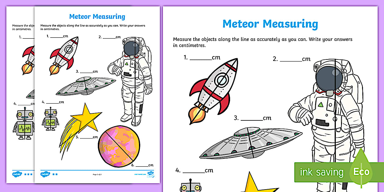 Meteor Measuring Worksheet / Worksheet (teacher made)