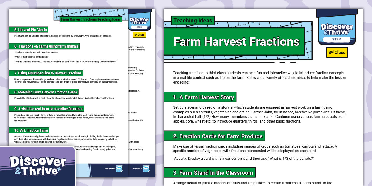 Farm Fractions Teaching Ideas Third Class (teacher made)