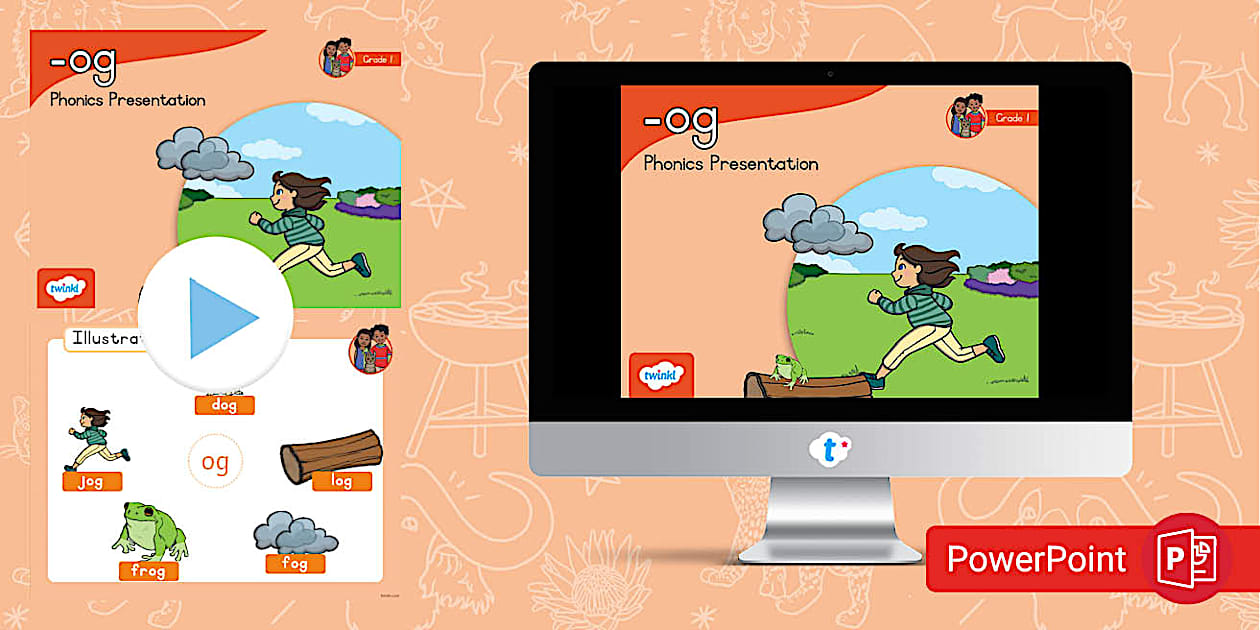 Grade 1 Phonics: -og PowerPoint Presentation (teacher made)
